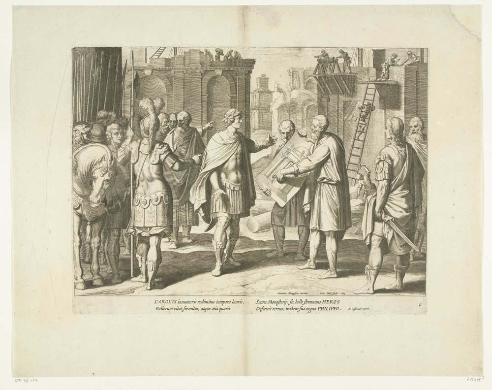 Karel V laat een klooster bouwen, 1555, nr. 8 | Cornelis Boel