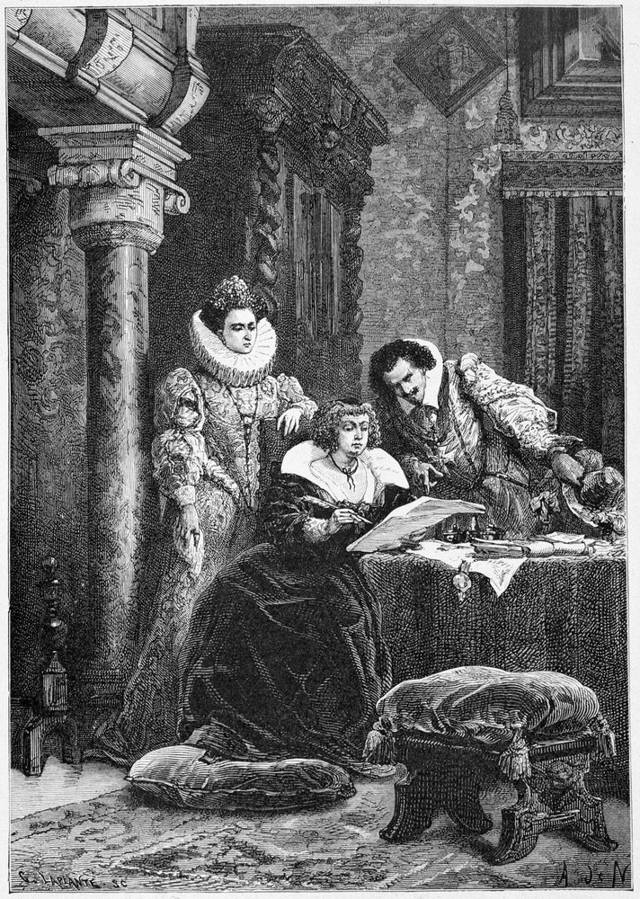 Concini, Leonore Galigai en Marie de Medici. Gravure in "Histoire de ...