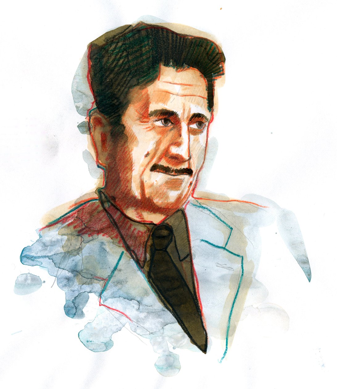Portret van de Engelse schrijver en journalist George Orwell