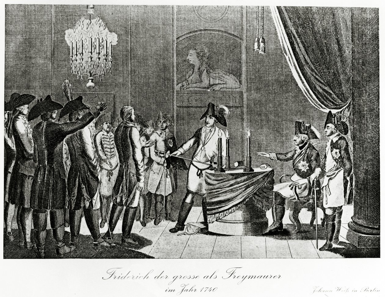 Frederik de Grote ontvangt zijn zwager, Frederik, markgraaf van ...