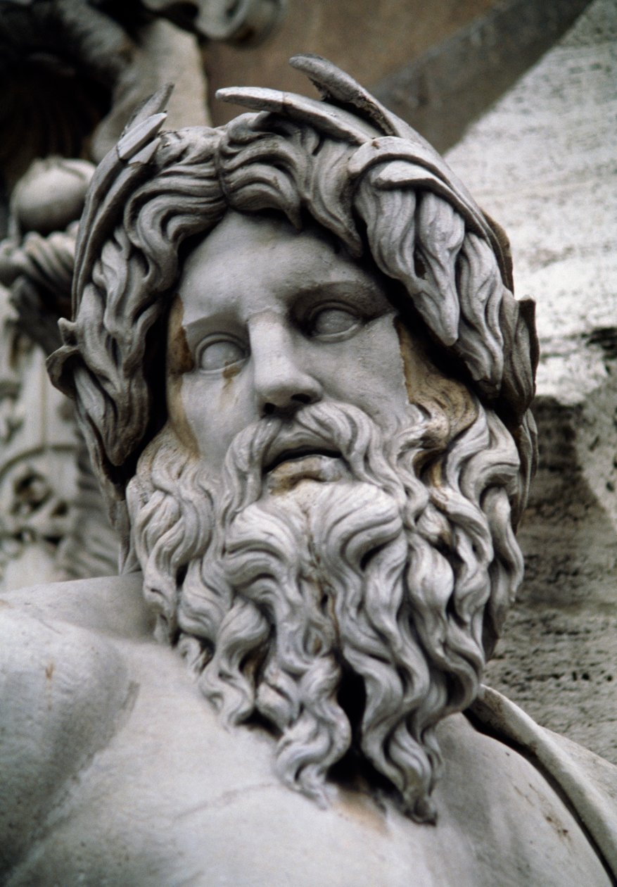 Personificatie van de rivier de Ganges, Fontein van de Vier Rivieren