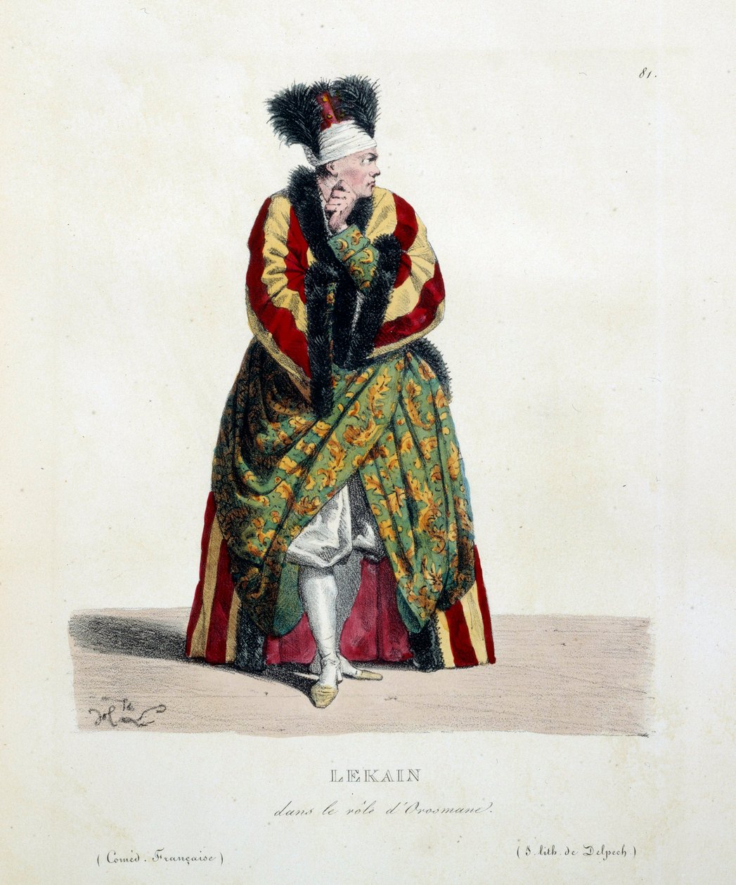 Franse acteur Henri Louis Cain genaamd Lekain of Le Kain (1729-1778) in ...